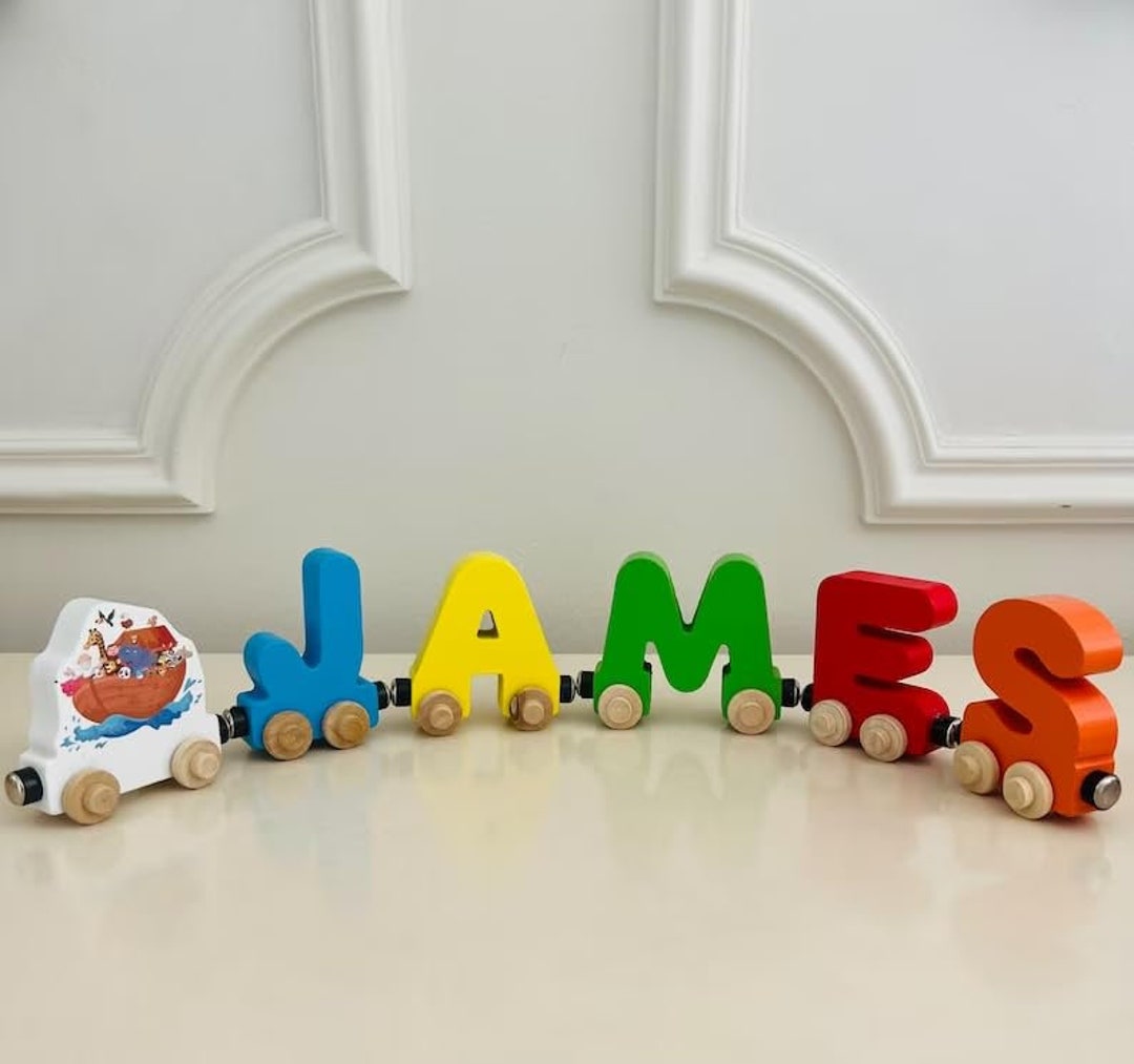 Build Your Own Train With a Noahs Ark Animals. Personalized Wooden ...
