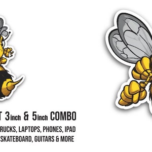 Custom Made Genuine Vinyl Stickers Decals 3 and 5 Angry Bee Sticker ...