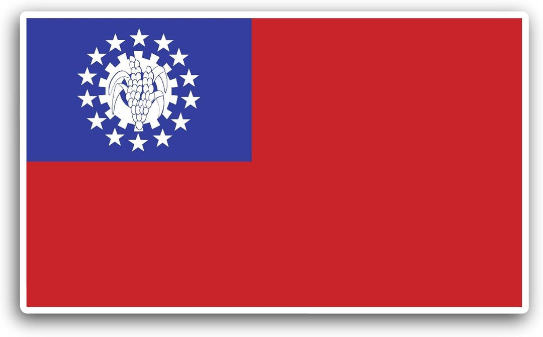 2 (pieces) 3" and 5" Myanmar - Burma Flag Sticker, Waterproof Vinyl ...