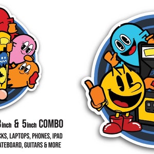 Custom Made Genuine Vinyl Stickers Decals 3" and 5" Pac-man Family ...