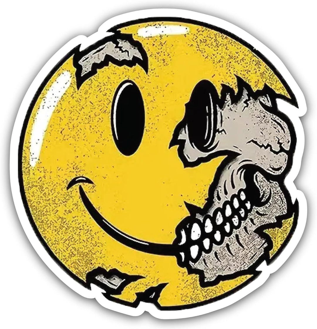 2 (pieces) 3" and 5" Pac Man Skull Decal Sticker, Vinyl Decals for Cars ...