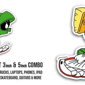 Custom Made Genuine Vinyl Stickers Decals 3 and 5 Marvin the Martian ...