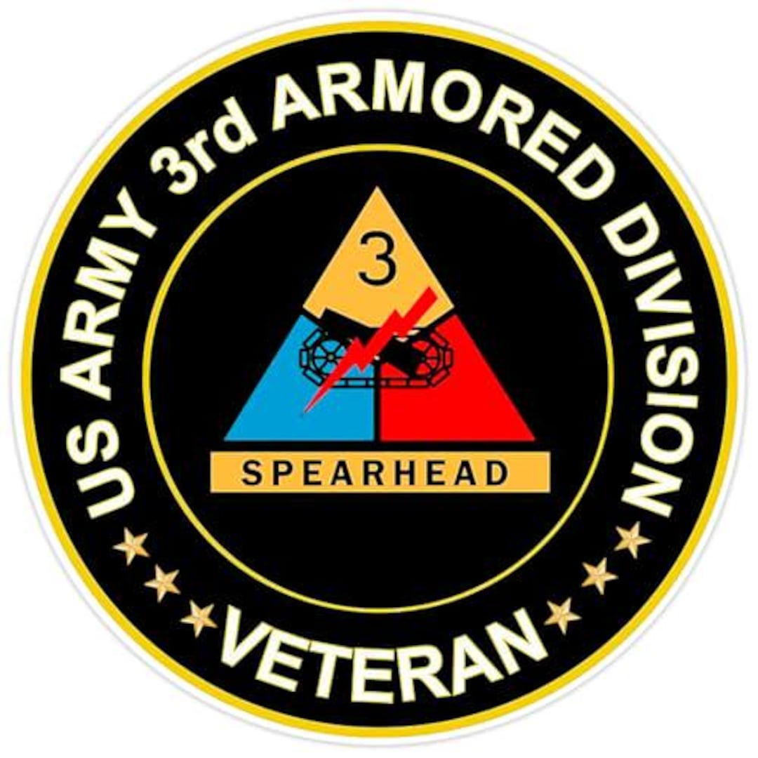 2 (pieces) 3" and 5" Stickers N Decals 3rd Armored Division Veteran ...