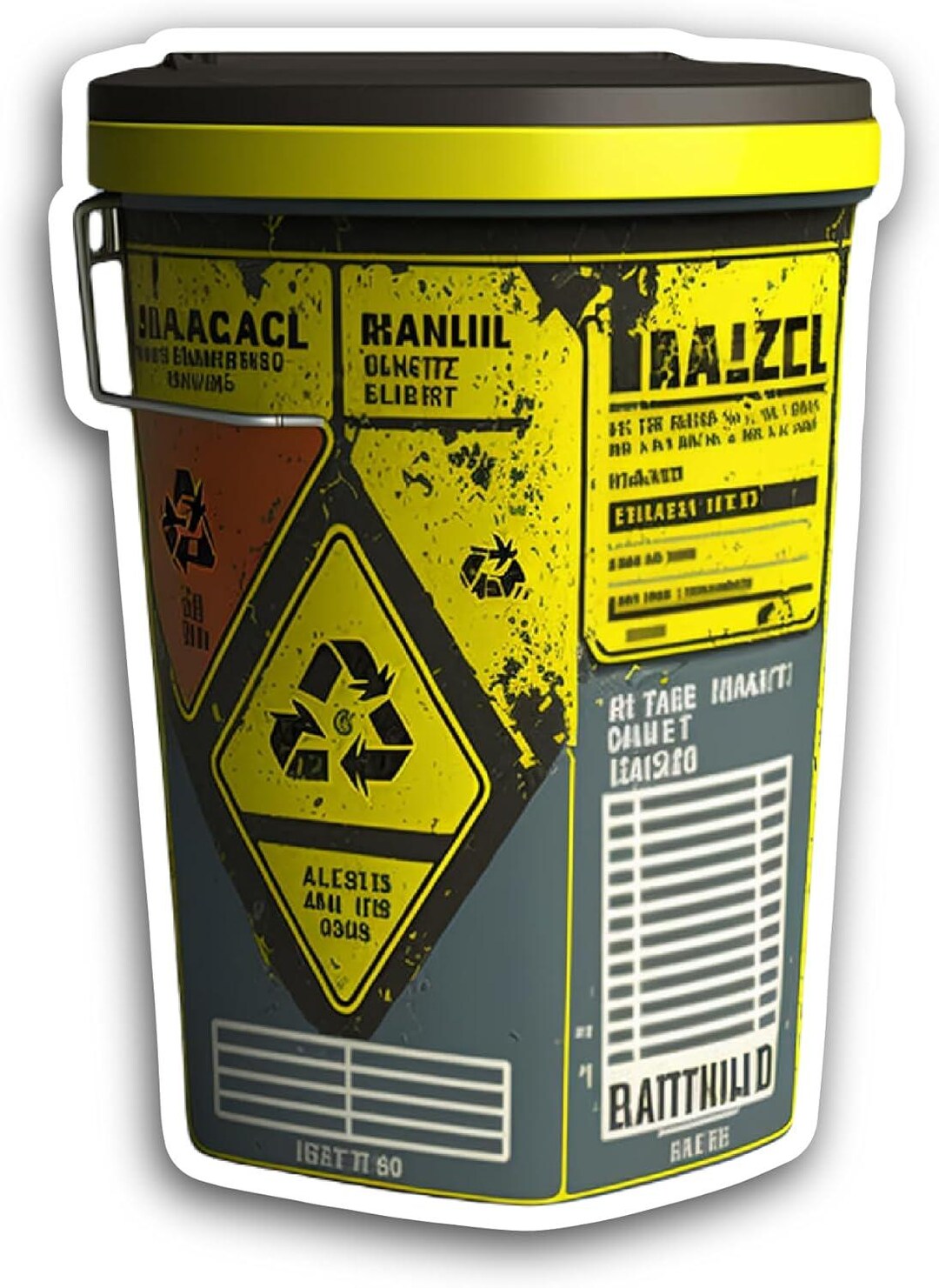 2 (pieces) 3" and 5" Yellow Barrel Sticker, Waterproof Vinyl Decals for ...