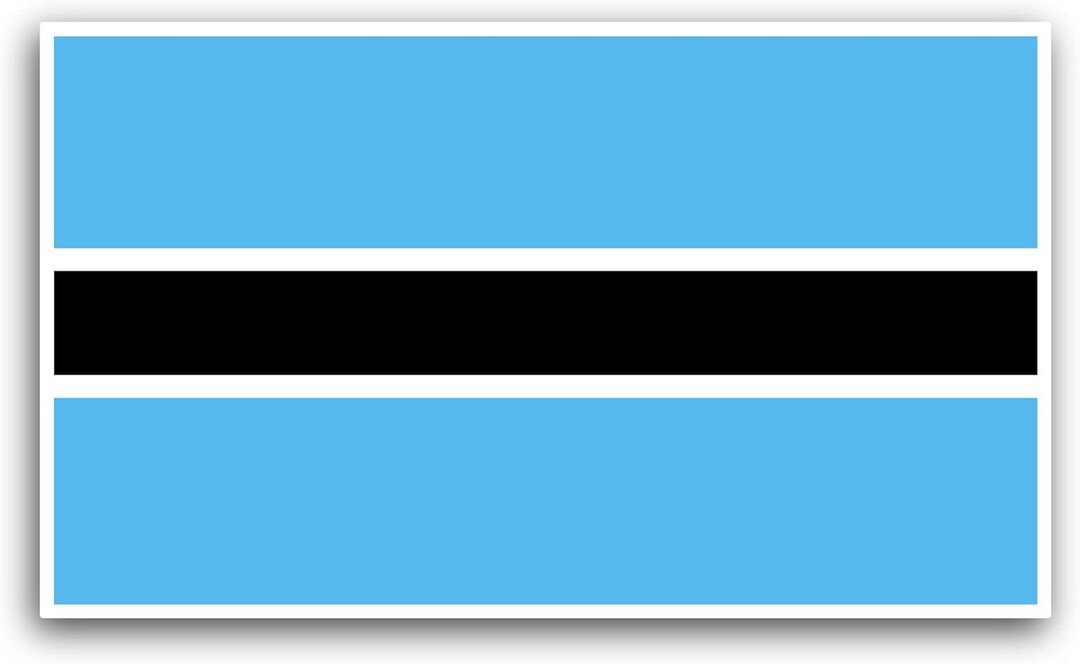 2 (pieces) 3" and 5" Botswana Flag Sticker, Waterproof Vinyl Decals for ...
