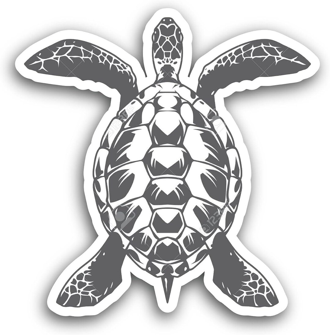 2 (pieces) 3" and 5" Sea Turtle Deca Sticker, Waterproof Vinyl Decals ...