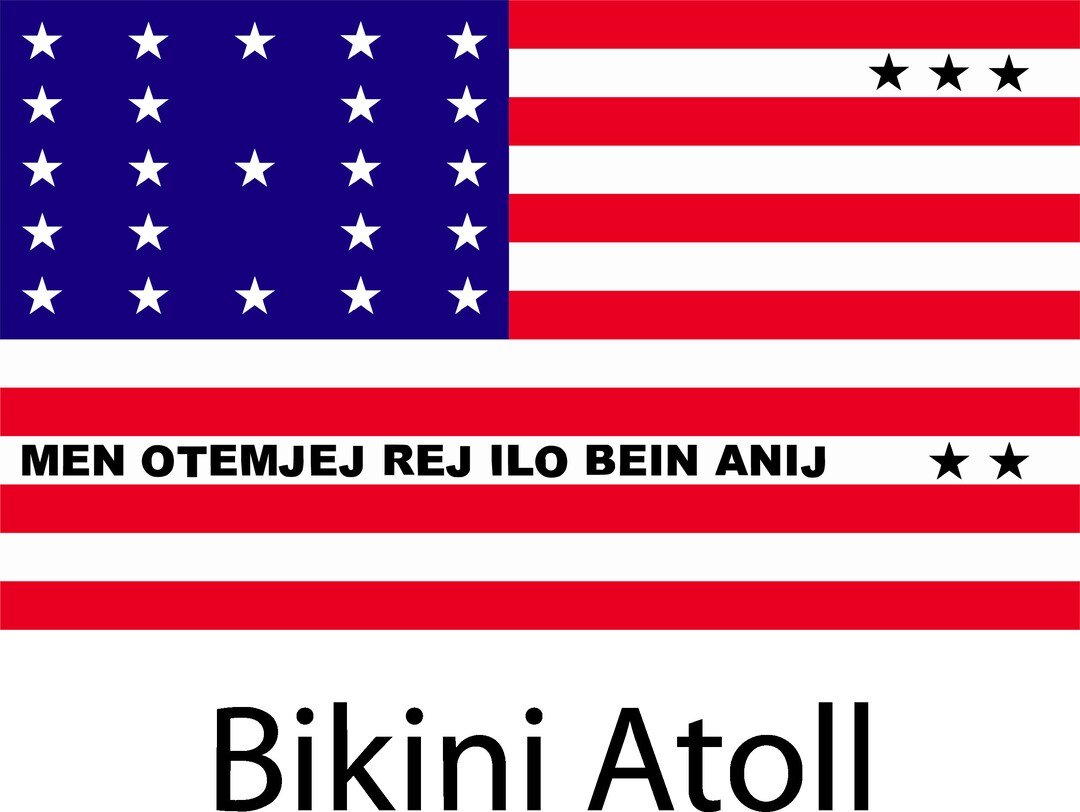 Custom Made Genuine Vinyl Stickers Decals 3 and 5 Bikini Atoll Flag ...