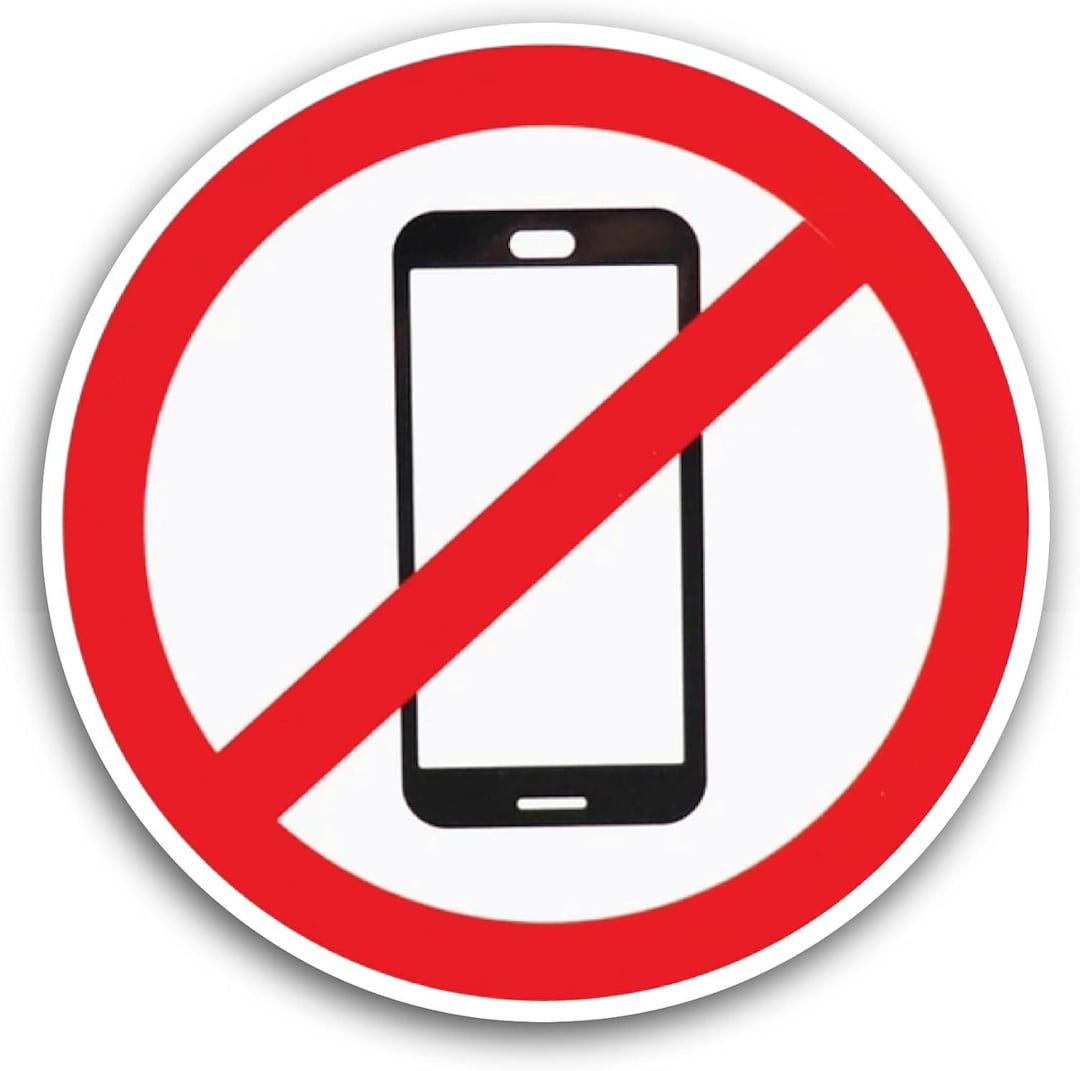 2 (pieces) 3" and 5" No Phone Symbol Sticker, Waterproof Vinyl Decals ...