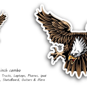 Custom Made Genuine Vinyl Stickers Decals 3 and 5 Bald Eagle Waterproof ...