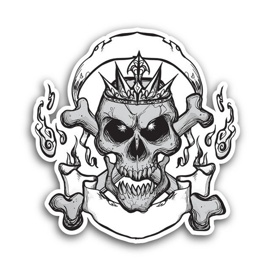 Custom Made Genuine Vinyl Stickers Decals 3 and 5 Skull Reaper Tattoo ...