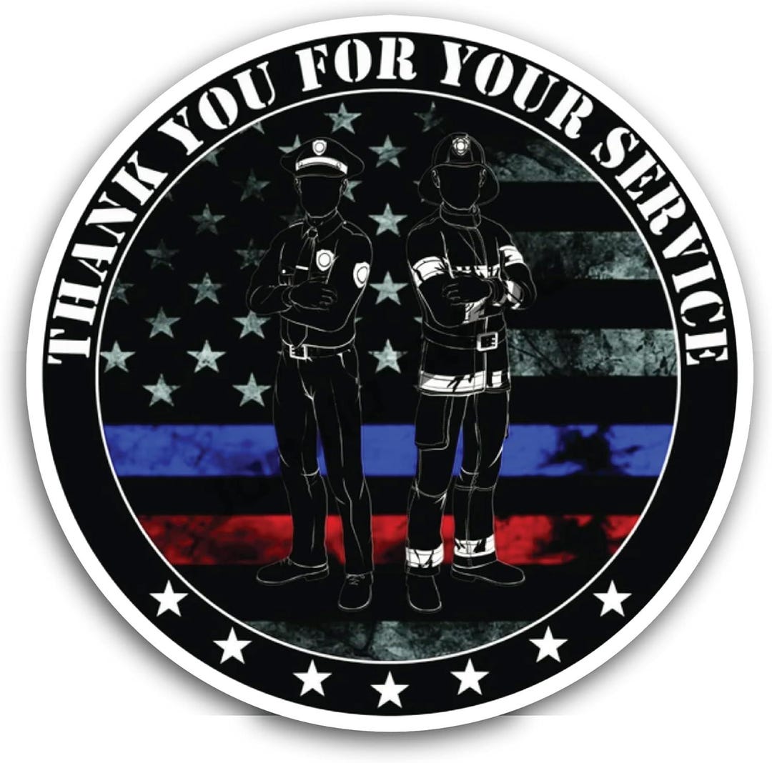 2 (pieces) 3" and 5" Thankyou for Your Service Sticker, Waterproof ...