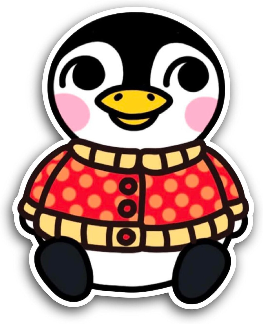 2 (pieces) 3" and 5" Cute Penguin Cartoon Sticker, Waterproof Vinyl ...
