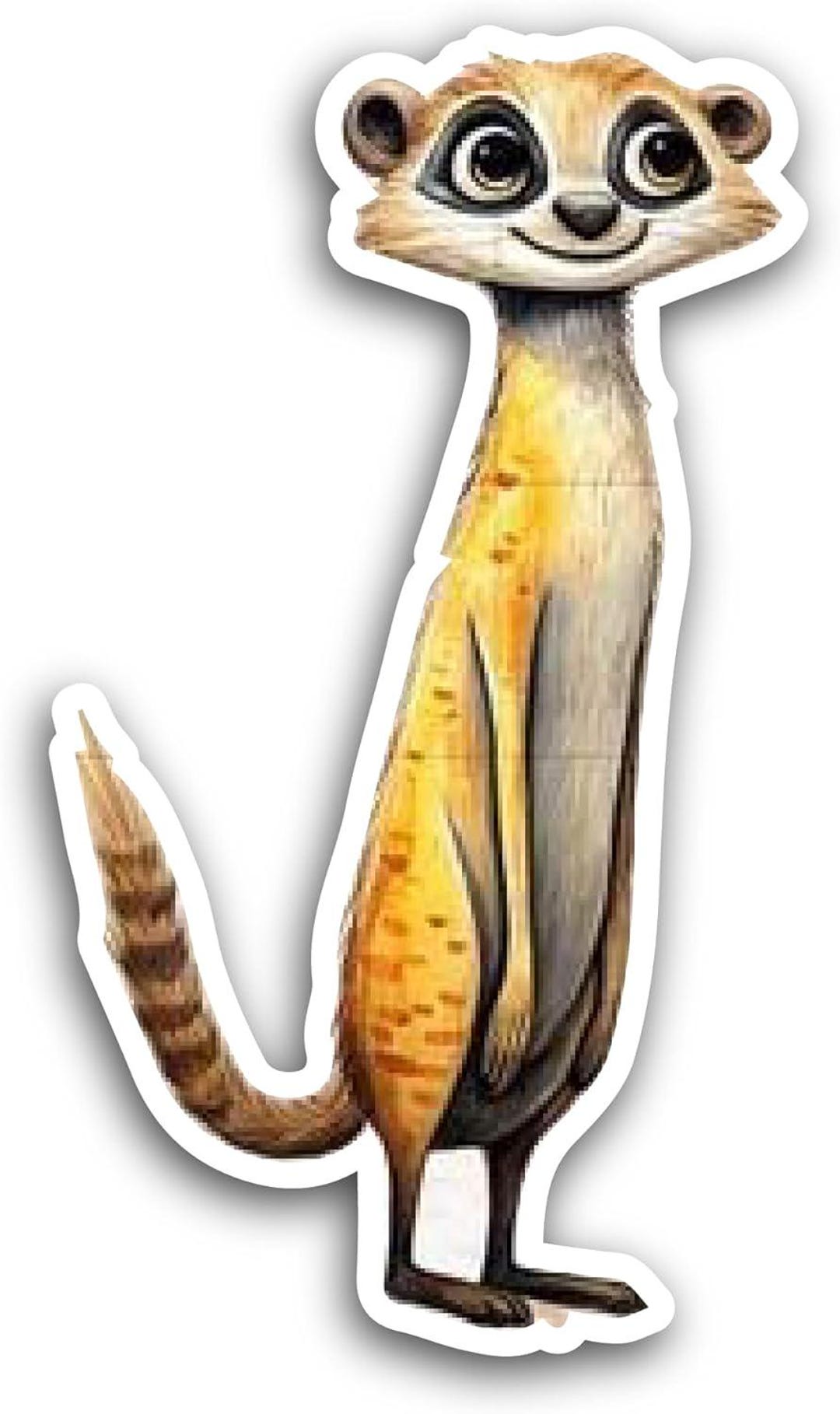 2 (pieces) 3" and 5" Cute Mongoose Sticker, Waterproof Vinyl Decals for ...