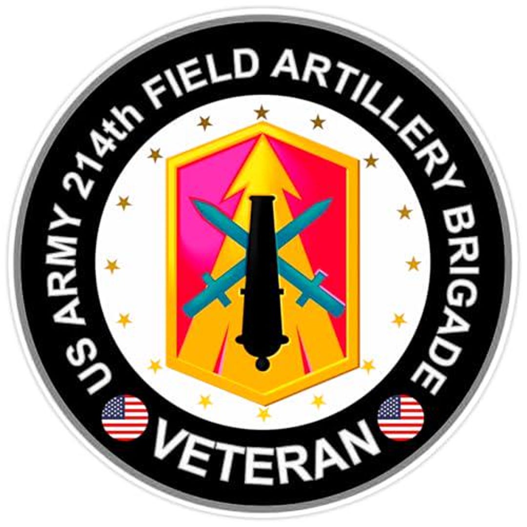 2 (pieces) 3" and 5" Stickers N Decals - 214th Field Artillery Brigade ...