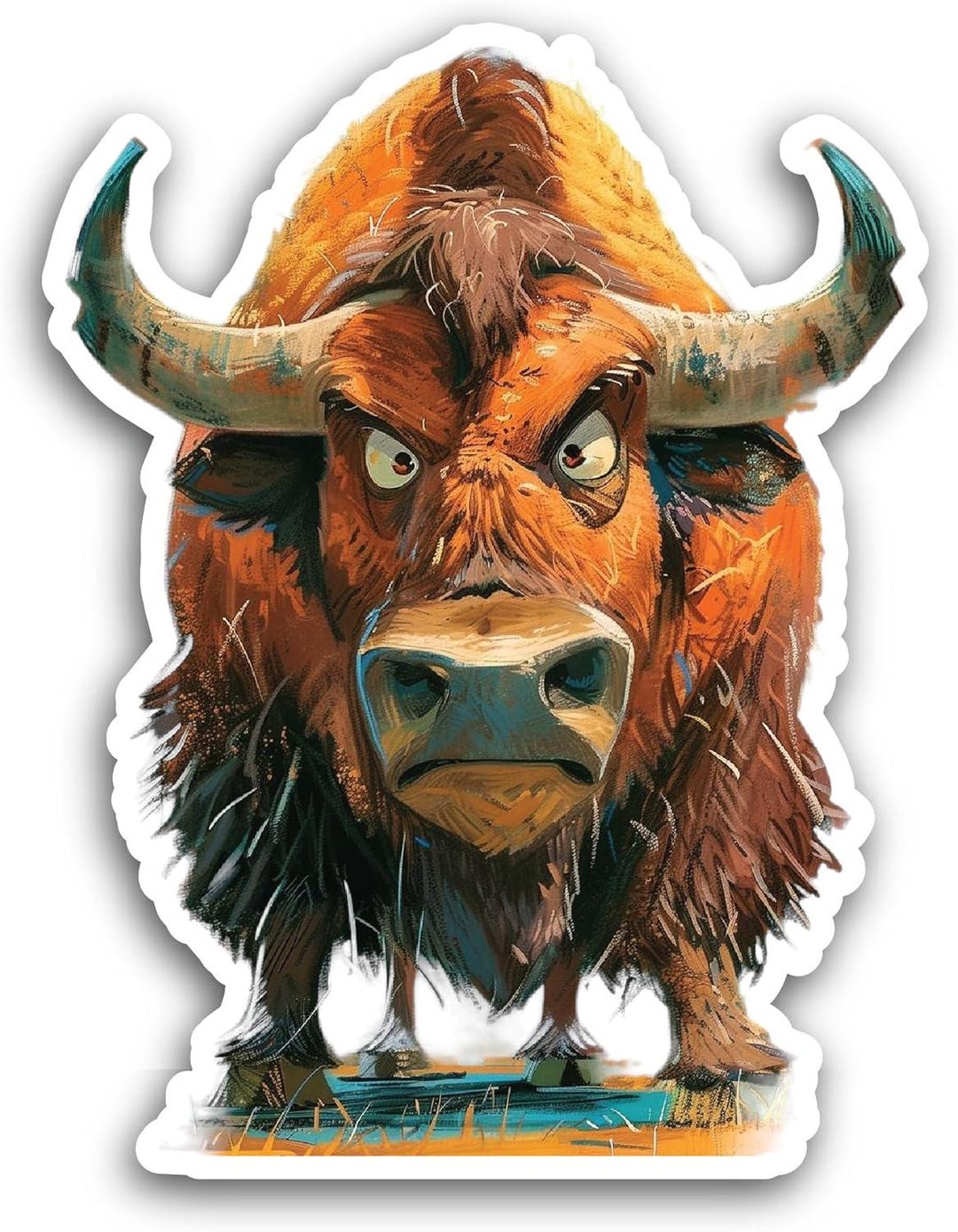 2 (pieces) 3" and 5" Bull Sticker, Waterproof Vinyl Decals for Many ...