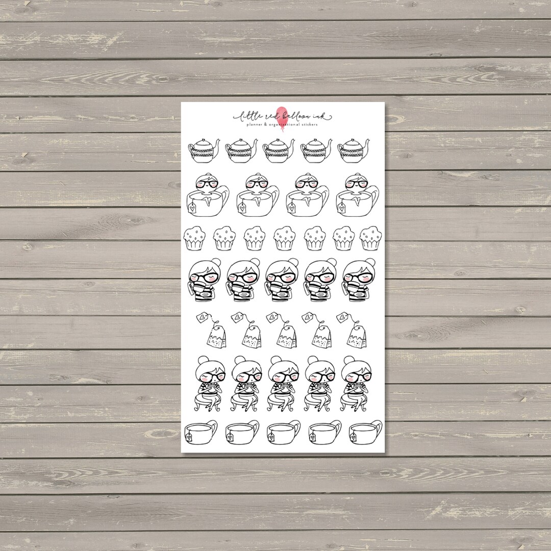 Tea Time Addie Planner Stickers - Etsy