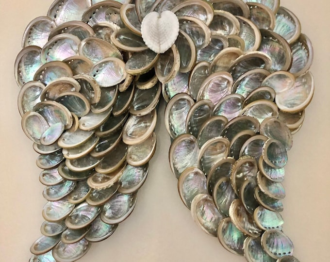 Abalone Seashell Angel Wings for Home Coastal Wall Beach - Etsy