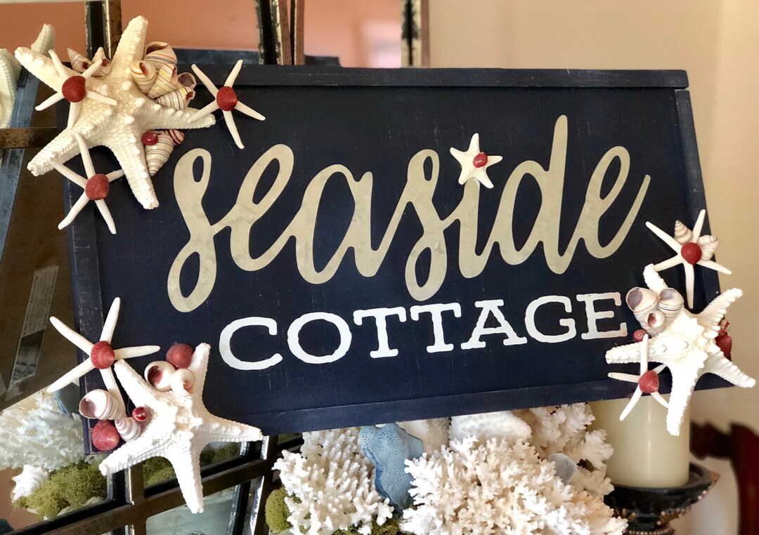 Seaside Cottage Wall Decor Sign for Coastal, Beach, Home Decor, Wedding ...