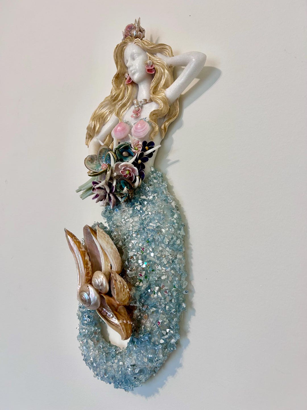 Seashell Bouquet Mermaid for Coastal and Home Wall Decor, Mermaids ...
