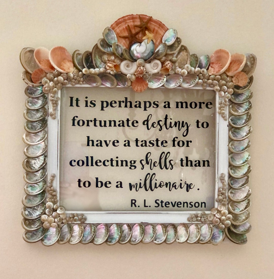 FREE SHIPPING Seashell Embellished Framed Quote for Home and Coastal ...