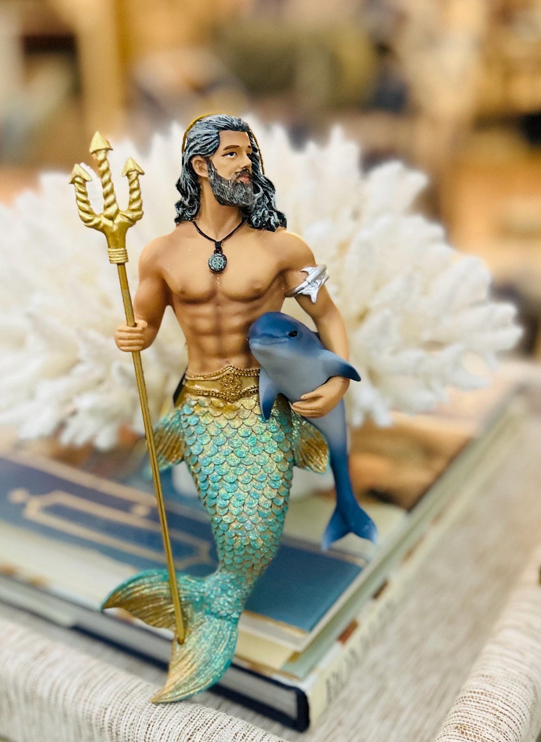 Merman! Hydros December Diamonds Collectable Merman With Dolphin ...