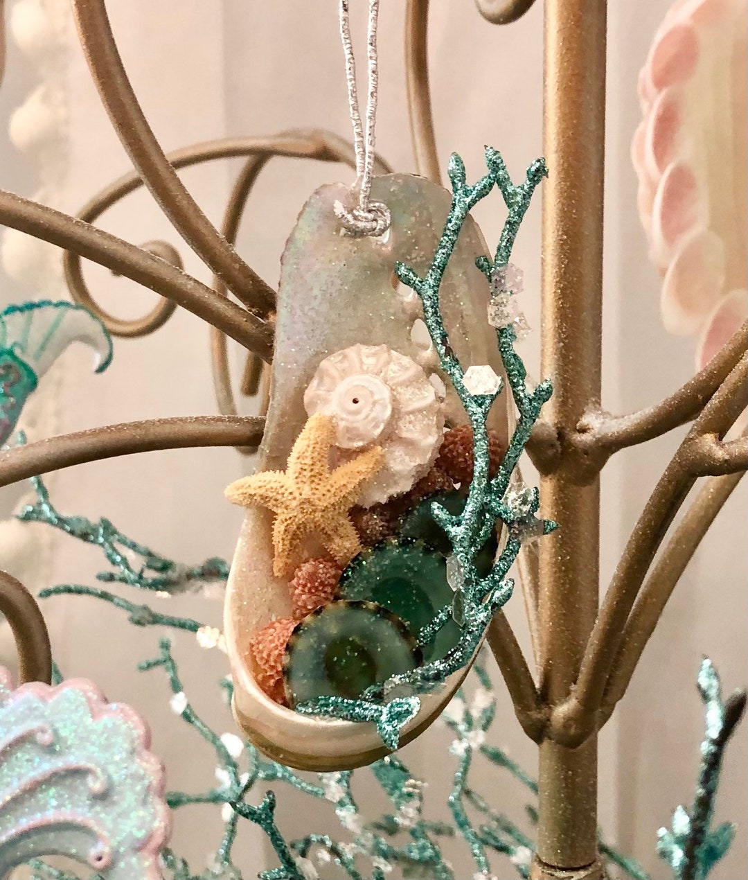 Award Winning Abalone Seashell Ornaments, Set of 3. for Wedding Favor ...