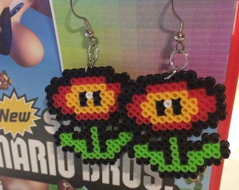 Cute taco mini Perler Bead earrings hama beads pixel art | Etsy