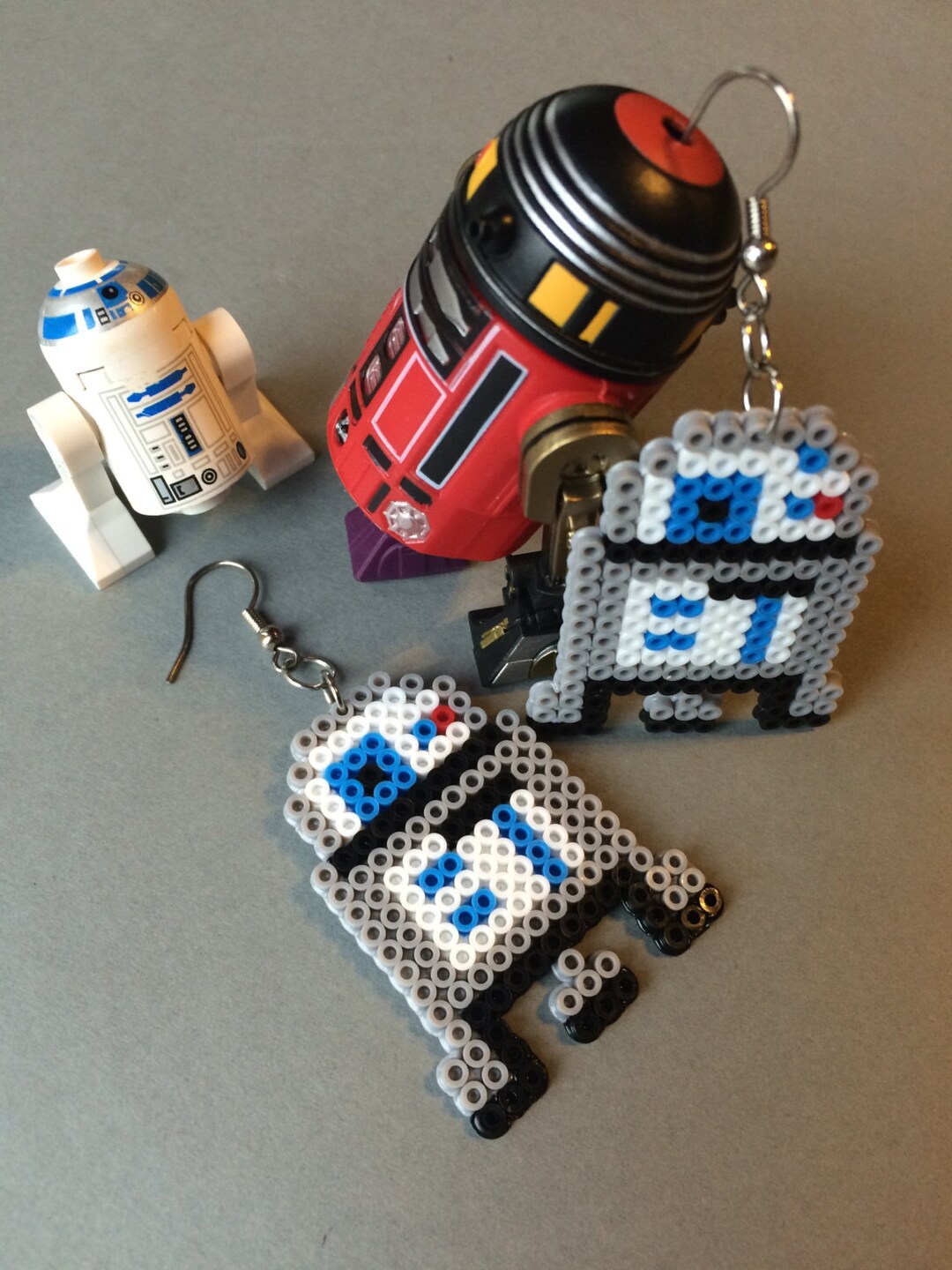 Sci-fi Droid Mini Perler Bead Earrings Hama Beads Pixel - Etsy