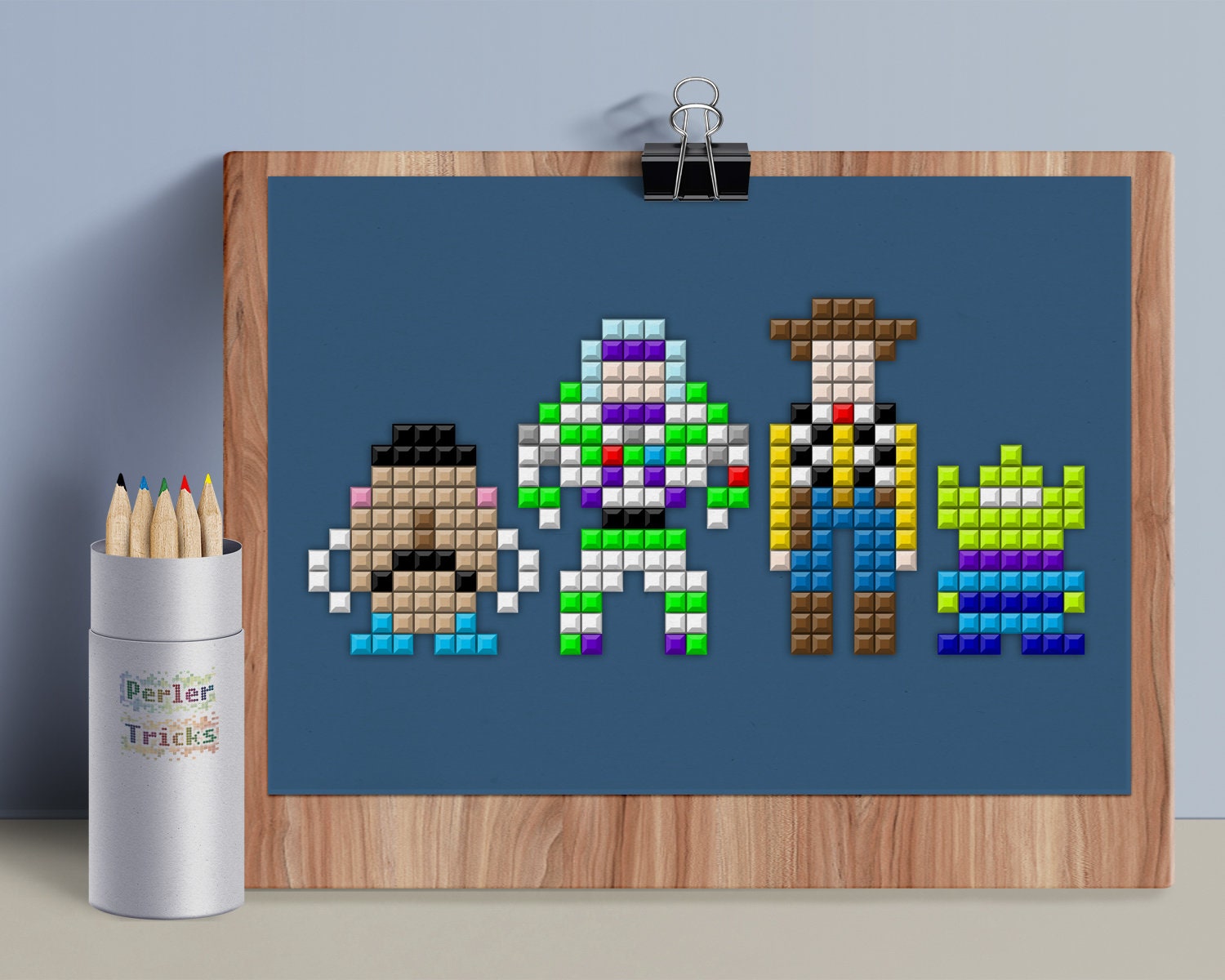 Toy Family 5x7 Postcard Digital Print From My Minimal Pixels Series ...