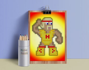 Andre the Giant 5x7 Postcard Digital Print Pixel Art | Etsy