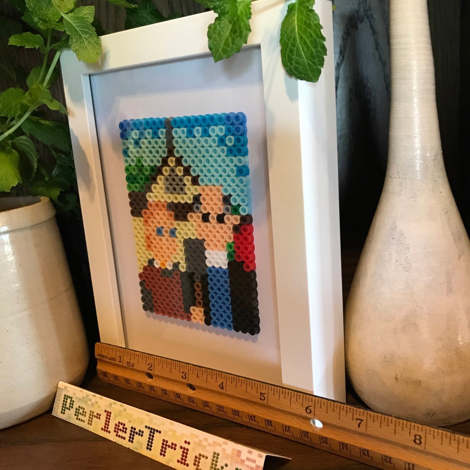 American Gothic Perler Bead Framed Art Grant Wood 8 Bit Art - Etsy