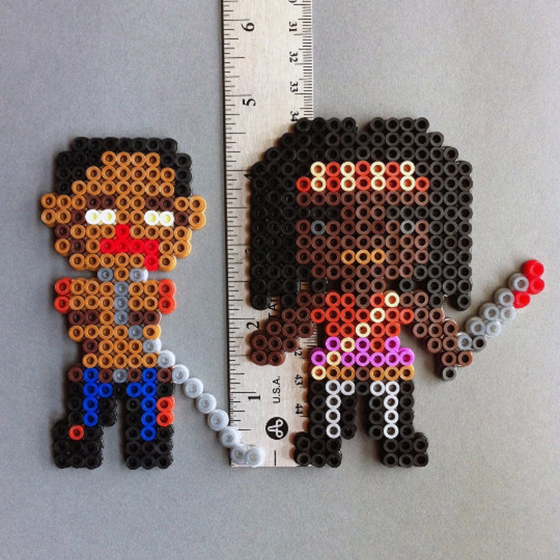 Female Zombie Slayer Alone Perler Beads Magnet Hama Bead Horror Decor ...