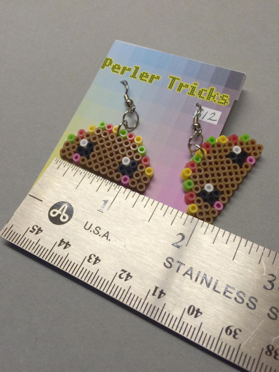 Cute Taco Mini Perler Bead Earrings Hama Beads Pixel Art Geek Jewelry 8 ...