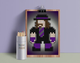 Andre the Giant 5x7 Postcard Digital Print Pixel Art | Etsy