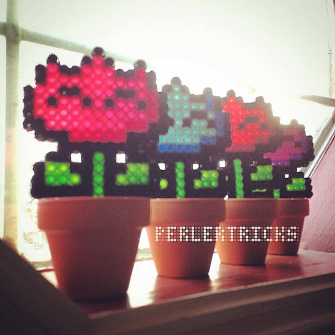 Perler Bead Potted Flower Plant 8bit Pixelated Classic - Etsy