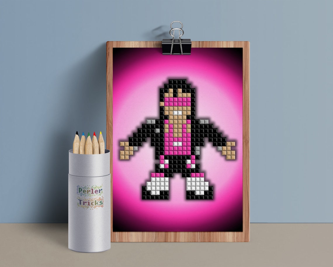 Bret Hitman Hart 5x7 Postcard Digital Print Pixel Art - Etsy