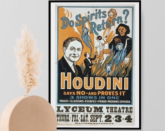Harry Houdini Portrait 1913 Print Poster - Etsy