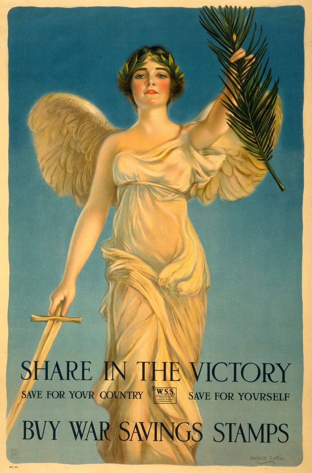 Vintage WW1 Lady Liberty, Bonds Wartime Propaganda Poster, Wall Art ...