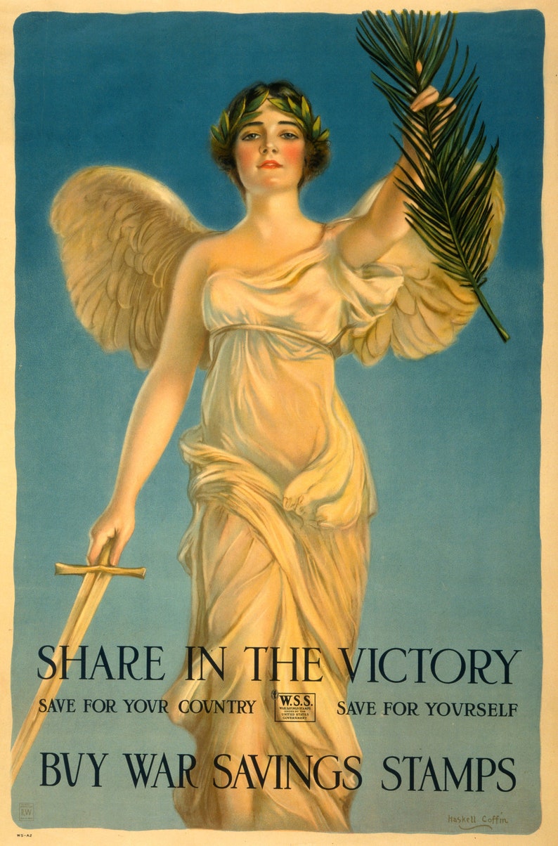 Vintage WW1 Lady Liberty Bonds Wartime Propaganda Poster - Etsy