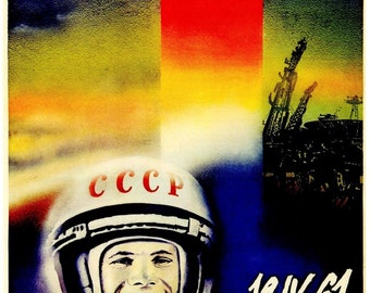 Russian Cosmonaut Poster - Etsy