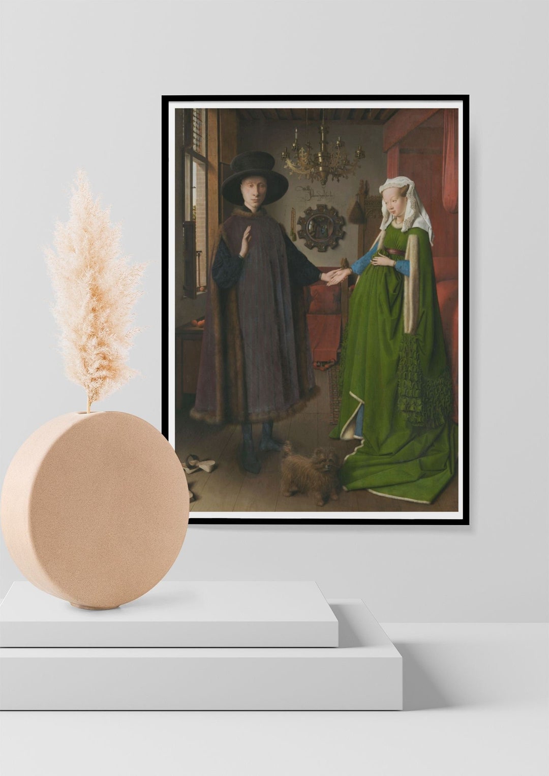 Jan Van Eyck, the Arnolfini Portrait 1434 Vintage Reproduction Poster ...