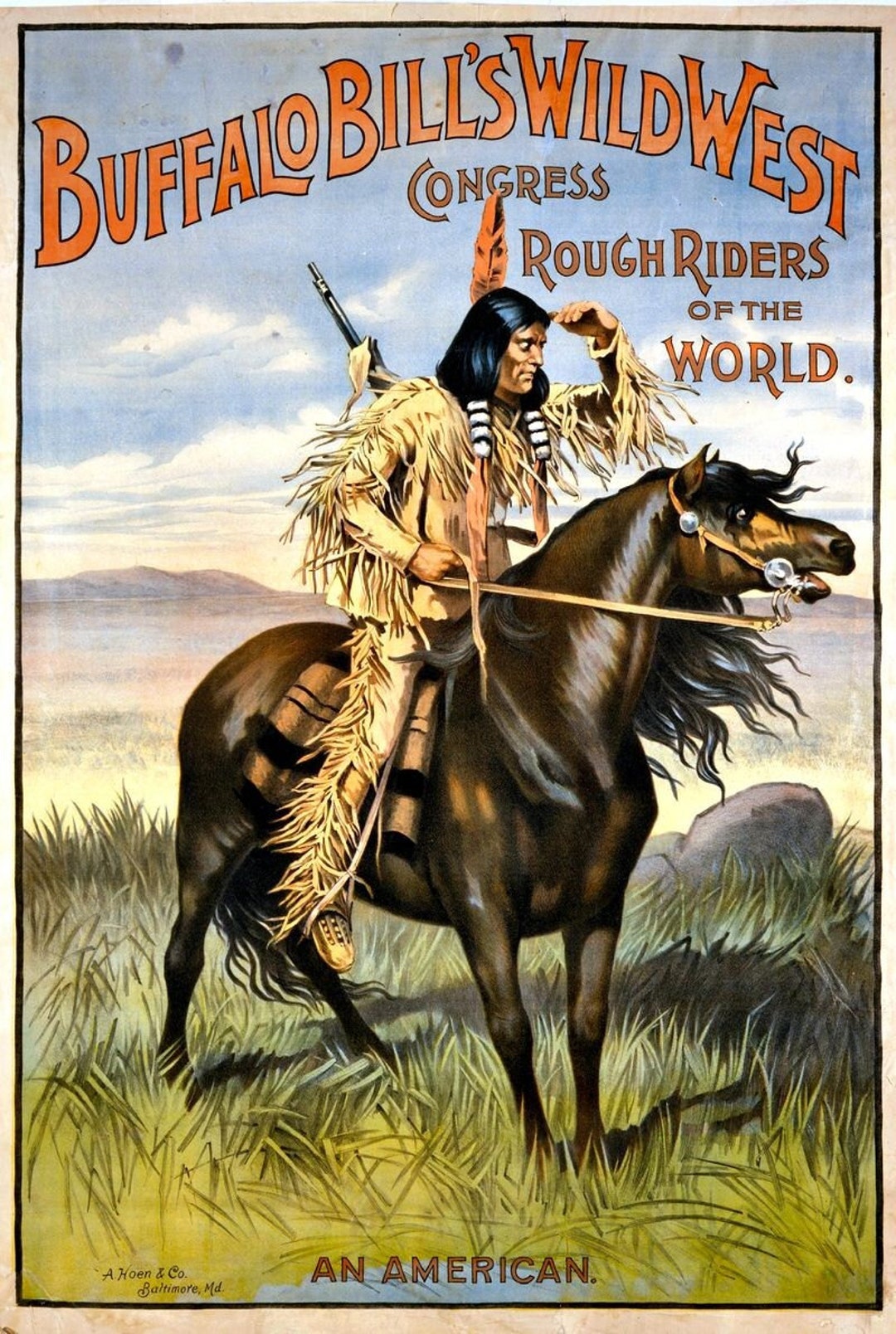 Buffalo Bill Native American Warrior Print, Indigenous Native American ...
