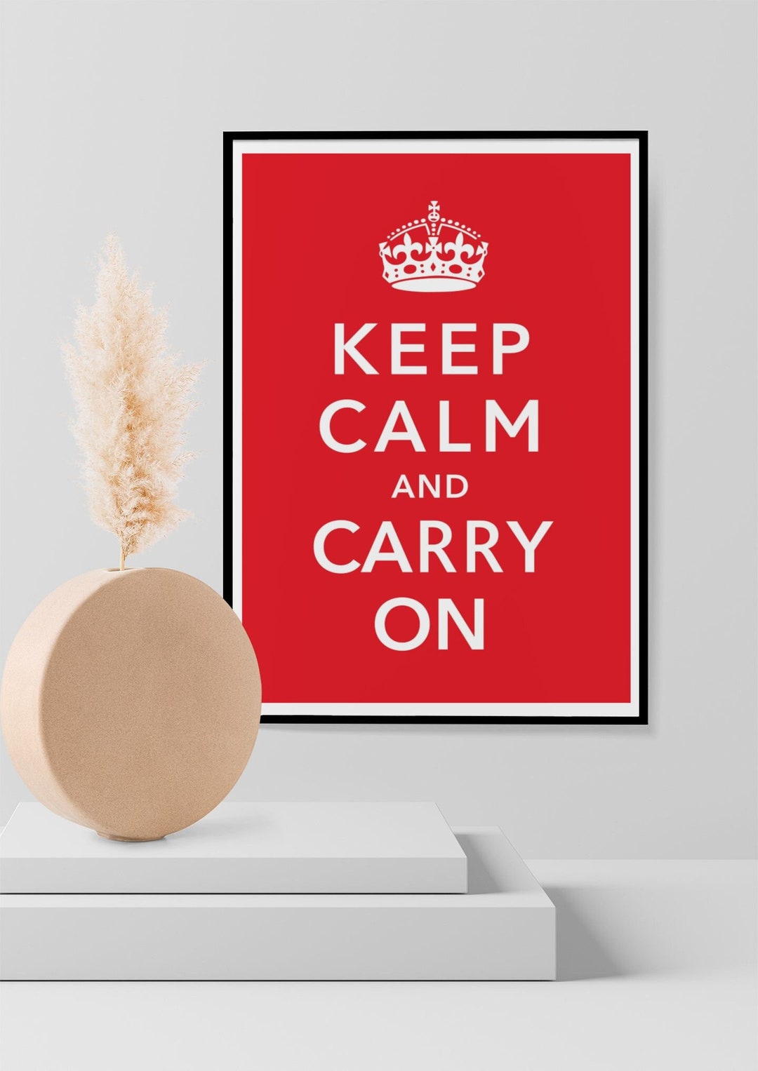 Keep Calm and Carry on Vintage Propaganda Motivational Wall Art Poster ...