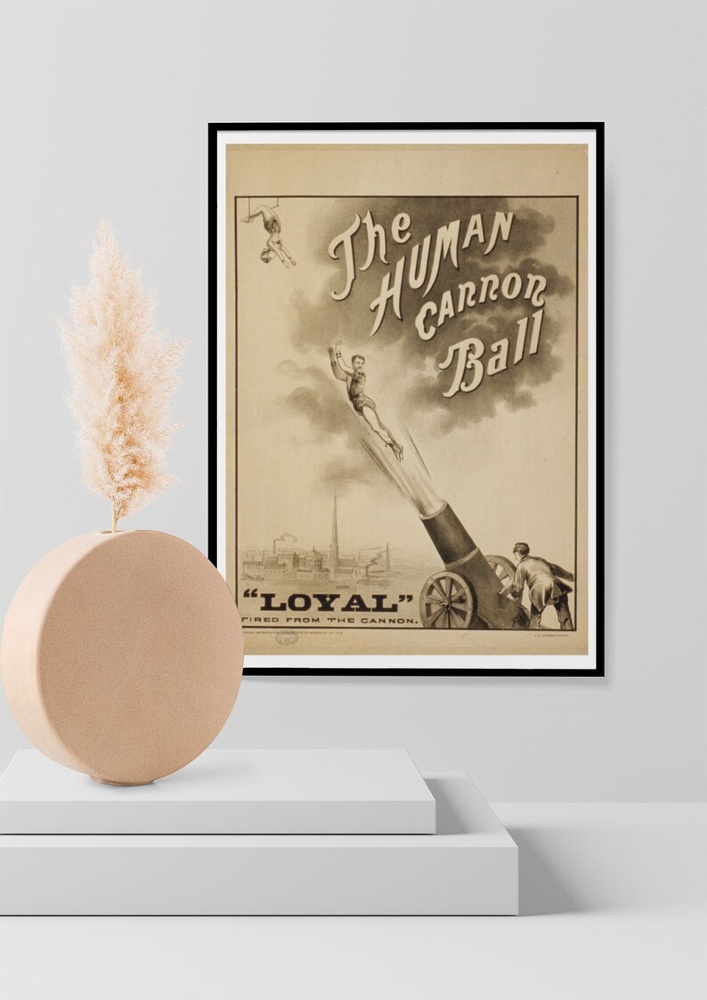 Vintage Circus Poster Print Retro Circus Advert Human Cannon - Etsy