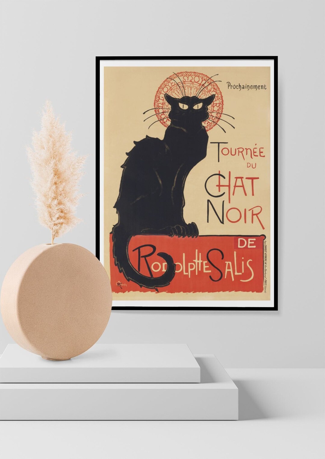 Vintage Reproduction French 1896 Le Chat Noir Black Cat Wall Art Print ...