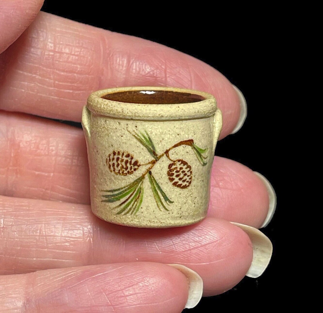IGMA Jane Graber Pottery - VHTF Med Pine Cone Crock - Dollhouse ...