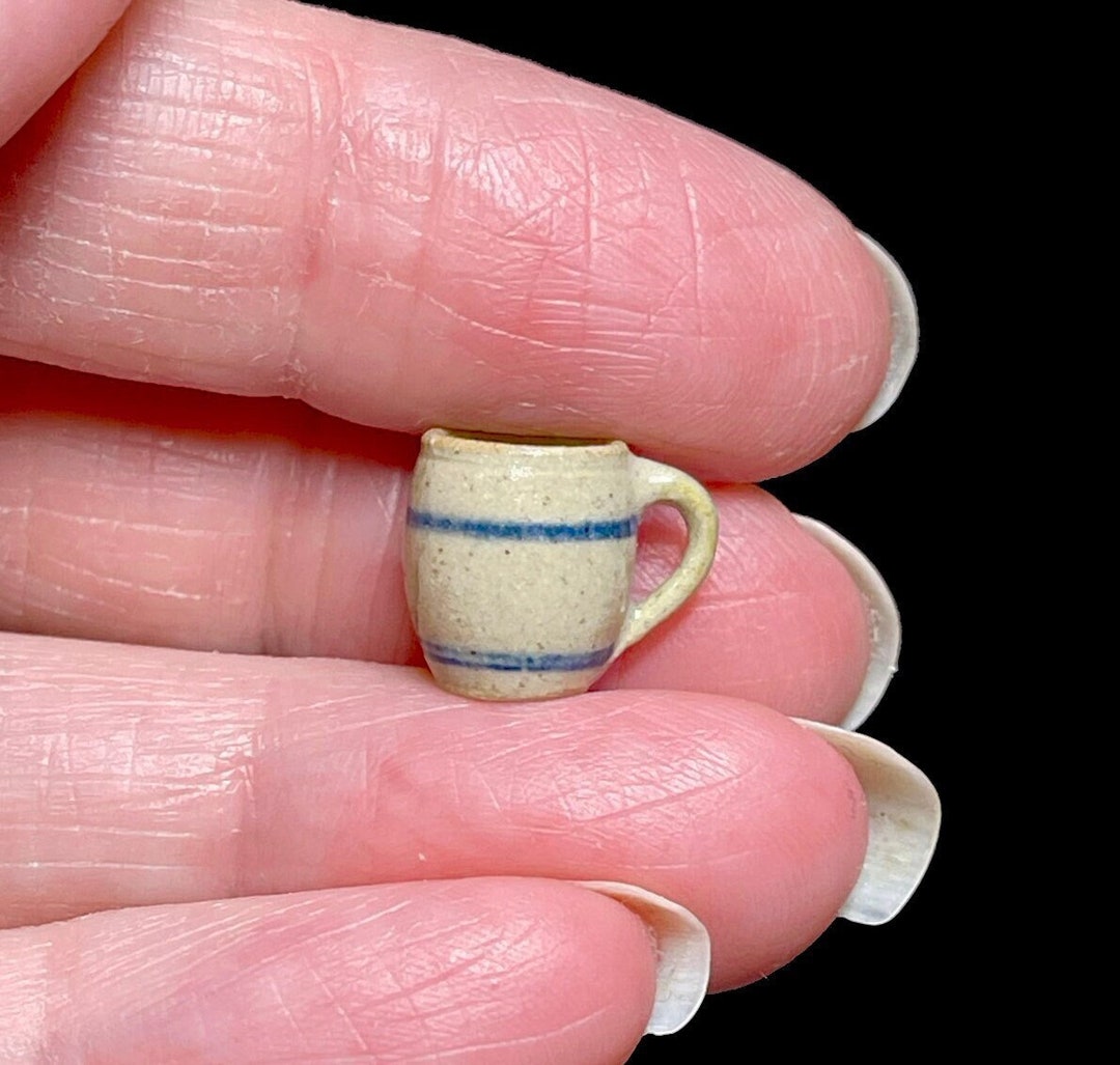 IGMA Jane Graber Pottery HTF Barrel Mug Dollhouse Colonial Primitive ...