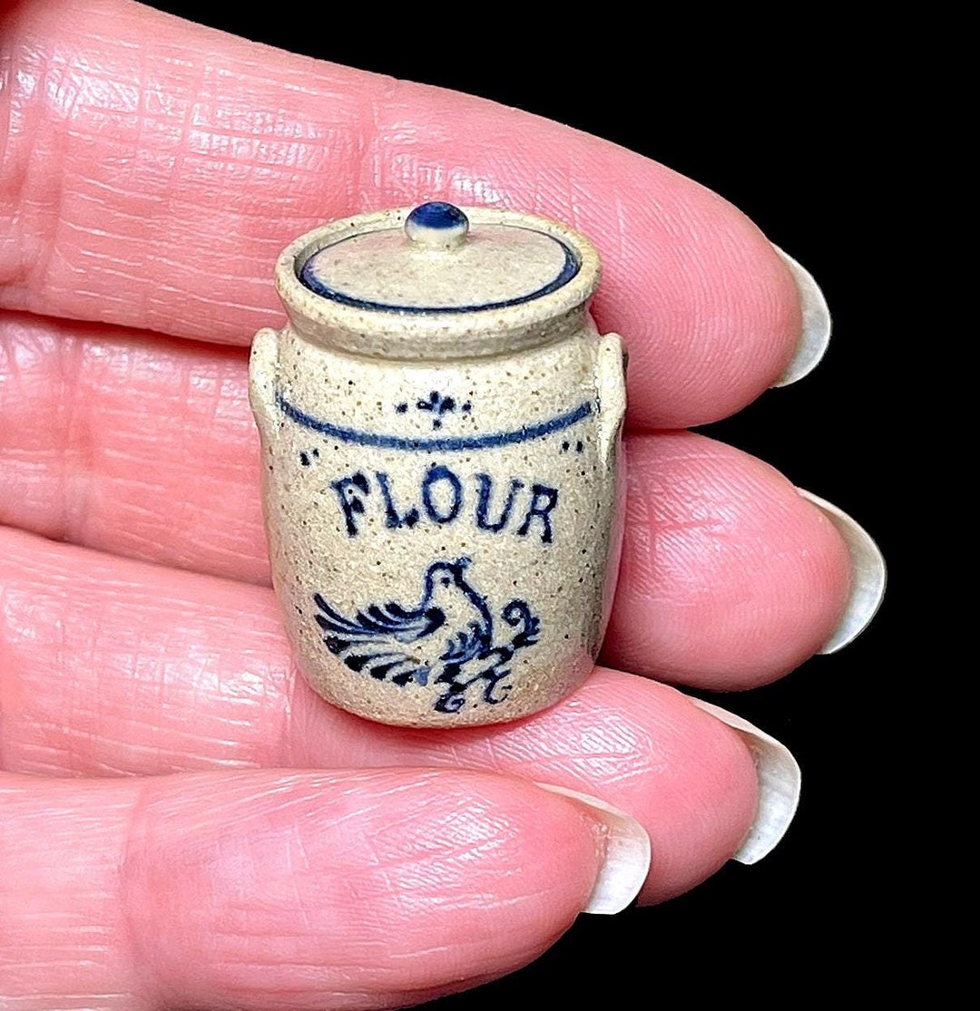 IGMA Jane Graber Pottery - Pheasant Flour Storage Pot - Dollhouse ...