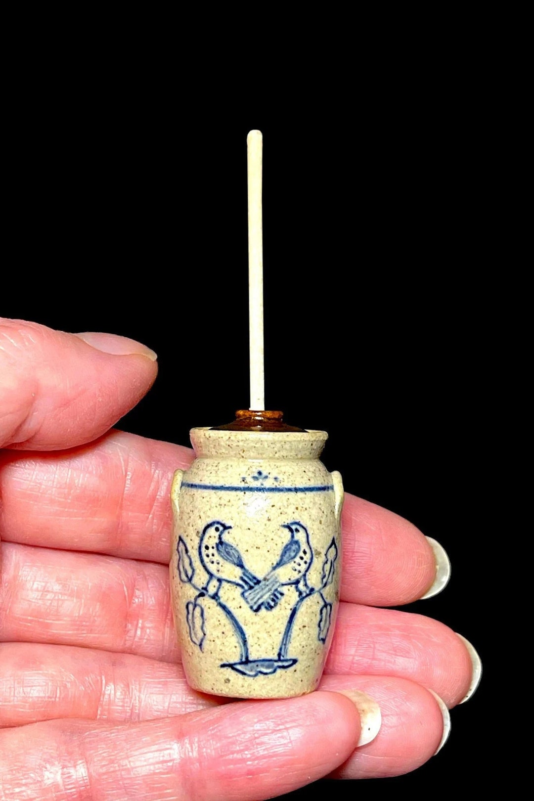 IGMA Jane Graber Pottery - Very Pretty Bird Butter Churn - Dollhouse ...