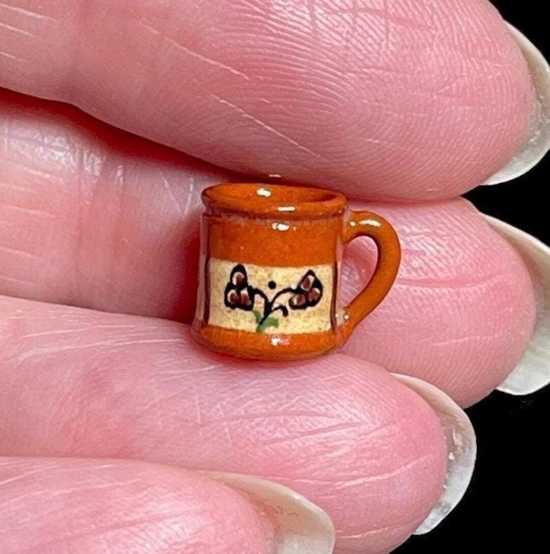 IGMA Jane Graber Pottery - Pretty, Rare Moravian Coffee Mug - Dollhouse ...